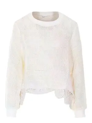 MAURIZIO PECORARO Openwork Knit Sweater - Neutrals