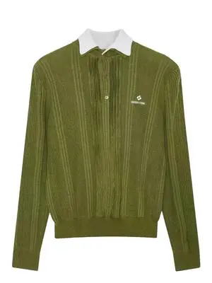 SHUSHU/TONG Logo-embroidered Polo Top - Green