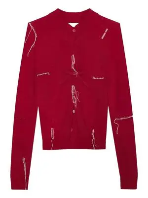 SHUSHU/TONG Crew-neck Cardigan - Red