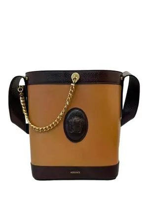 Versace Medusa Chain Bucket Bag Neutrals