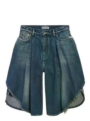 Balenciaga Tulip Denim Shorts Blue