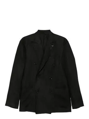 LARDINI Double-breasted Blazer - Black