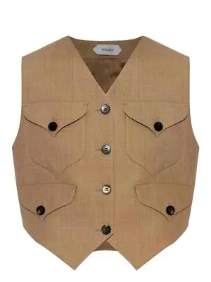 Versace Wool Waistcoat - Brown