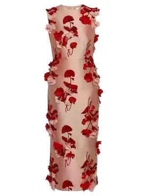 Erdem Floral Sleeveless Pencil Midi Dress - Pink