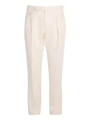 Polo Ralph Lauren Pleated Linen Trousers - Ivory