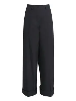 Claudie Pierlot Cotton-blend Wide-leg Trousers - Blue