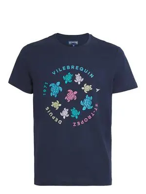 Vilebrequin Cotton Logo Turtle T-shirt - Blue