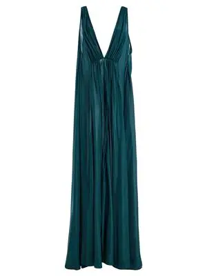 TEMILY Angelina Silk Habotai Maxi Dress - Blue