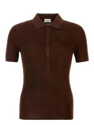 Saint Laurent Buttoned Polo Shirt - Brown