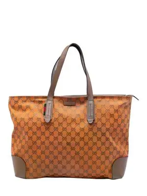 Gucci Gg Canvas Web Tote Bag - Orange