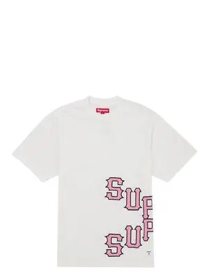 Supreme Cracked Spellout Short Sleeve Top - White