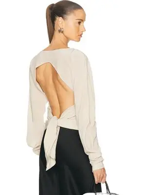 EAVES Amari Open Back Top - Stone