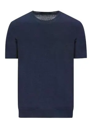 Tagliatore Josh Ribbed-trim T-shirt - Blue