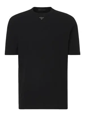 Prada Logo Cotton T-shirt - Black