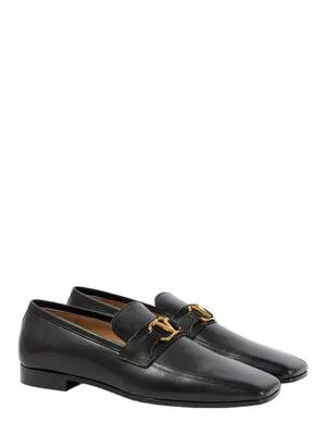 Valentino Garavani Vlogo Leather Loafers - Black