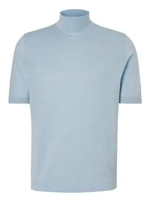 Prada Cotton Turtleneck Sweater - Blue