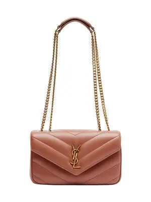 Saint Laurent Loulou Small Leather Shoulder Bag Brown