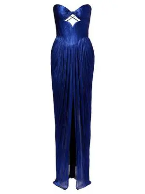 MARIA LUCIA HOHAN Stephanie Silk Tulle Bustier Gown In Galaxy - Blue