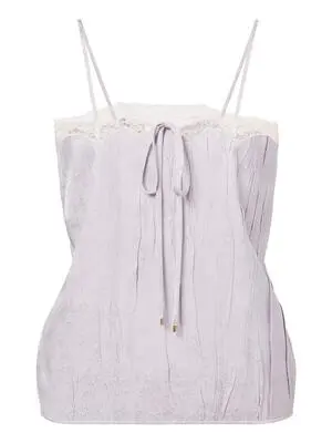 CHLOÉ Chloé Lace-Trimmed Silk Top