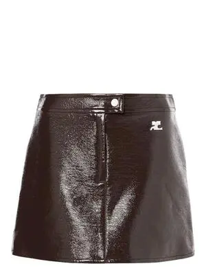 COURREGES Reedition Vinyl Mini Skirt - Brown