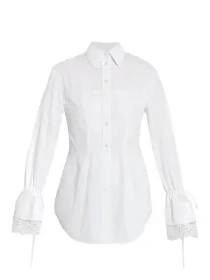 Erdem Tie Detail Lace Shirt - White