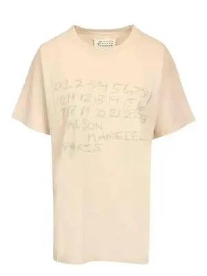 MAISON MARGIELA Numerical Print T-Shirt Neutrals
