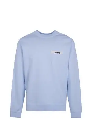 Jacquemus Gros Grain Round Neck Sweatshirt Blue