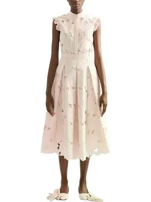 Erdem Floral Cutwork Sleeveless Shirt Pink