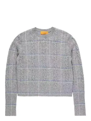 Guest In Residence Crew Neck Cable Knit Jumper - Grey