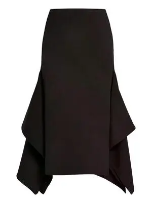 Erdem Ruffled Midi Skirt - Black