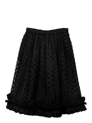 Noir Kei Ninomiya Polka Dot Ruffled Midi Skirt - Black
