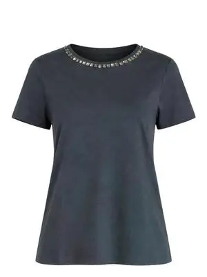 Max Mara Crystal-embellished T-shirt - Blue