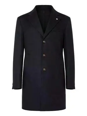 MANUEL RITZ Brooch-detail Coat - Blue