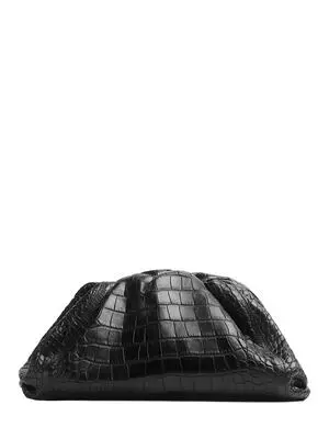 Bottega Veneta Alligator Leather Clutch - Black