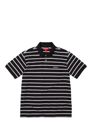 Supreme Washed Stripe Polo - Black