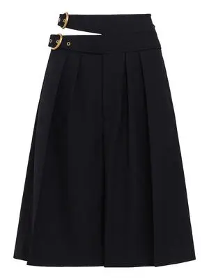 Chloé Wool Bermuda Shorts With Buckle Detail - Black