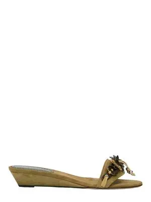 Isabel Marant Étoile Embellished Wedge Mules - Brown