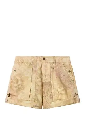 Isabel Marant Étoile Calissy Abstract-print Shorts - Neutrals