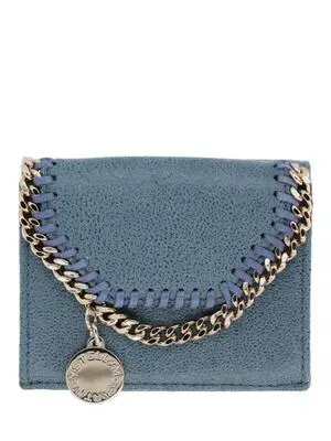 Stella McCartney Stella McCartney Falabella Crackled Synthetic Suede Wallet Blue