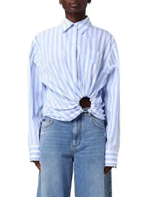 Max Mara Striped Silk Shirt With Cut-out Detail - Multicolor