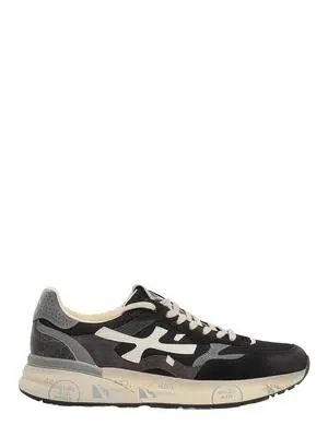 Premiata Mick Suede And Mesh Sneakers - Black