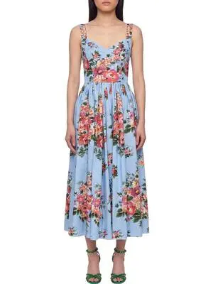 Dolce & Gabbana Floral Print Maxi Dress - White
