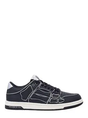 Amiri Leather Sneakers With Bone Detailing - Black
