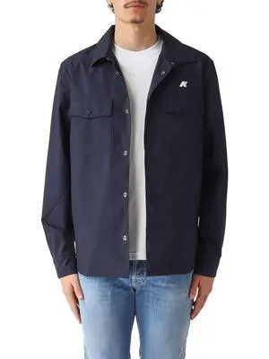 K-WAY Jacket With Classic Collar And Logo Detail - Blue
