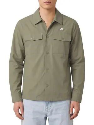 K-WAY Jacket With Classic Collar And Logo Detail - Lichen