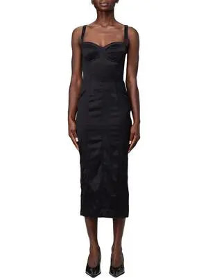 Dolce & Gabbana Stretch Jersey Bustier Midi Dress - Black