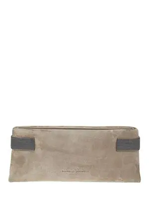 Brunello Cucinelli Suede Clutch - Mud