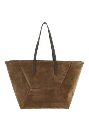 Brunello Cucinelli Brunello Cucinelli Suede Tote Bag Grey