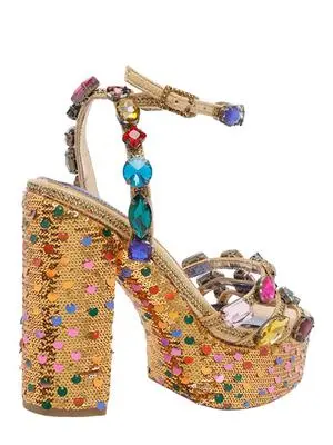 Kurt Geiger Embellished Platform Heeled Sandals - Multicolor