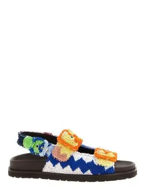 Missoni Zigzag Terry Cloth Heeled Sandals - Multicolor